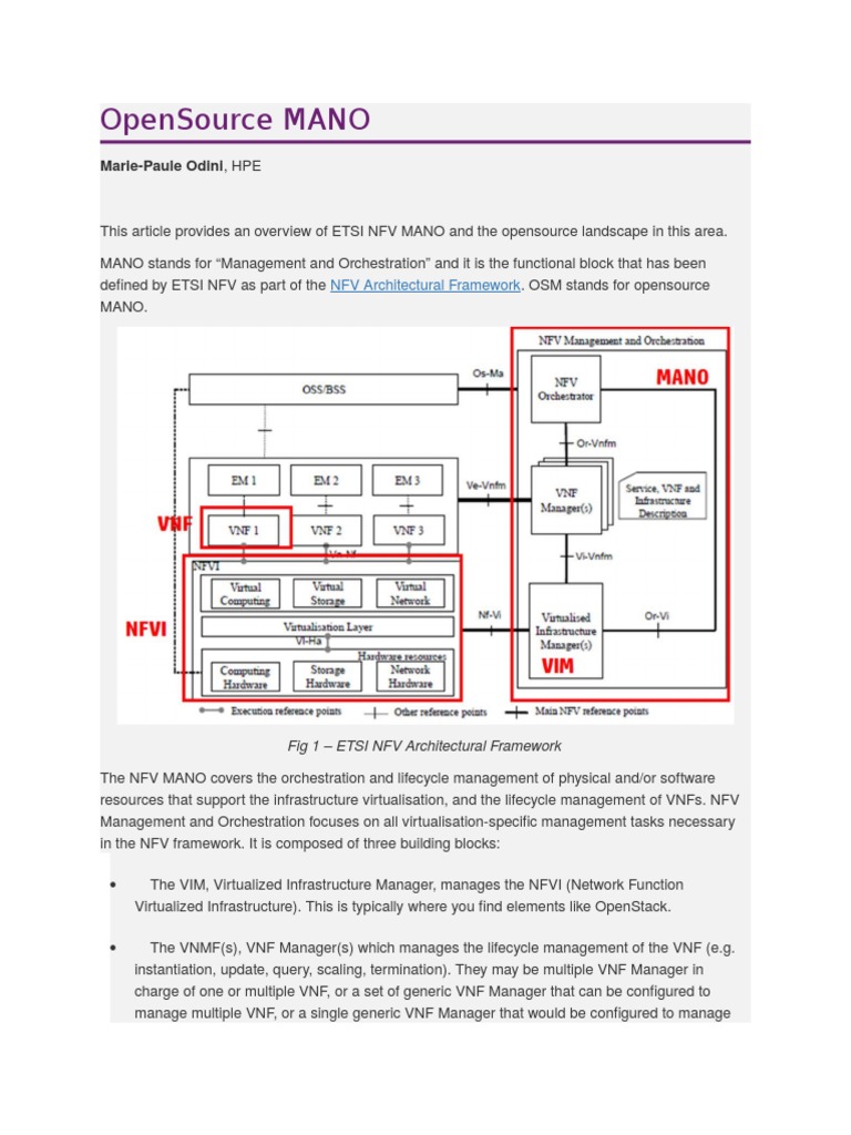Opensource MANO | PDF | Open Stack | Computing