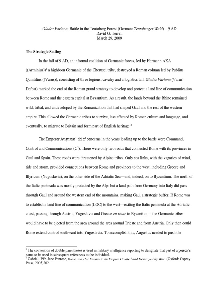 Terrell DG, Battle in The Teutoberg Forest (Scribd) | PDF | Roman ...