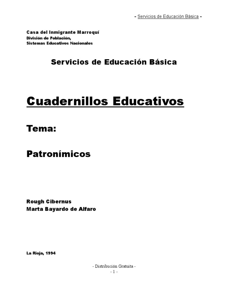 Ejemplos de Patronímicos en Español | PDF | Onomástica | Tradiciones