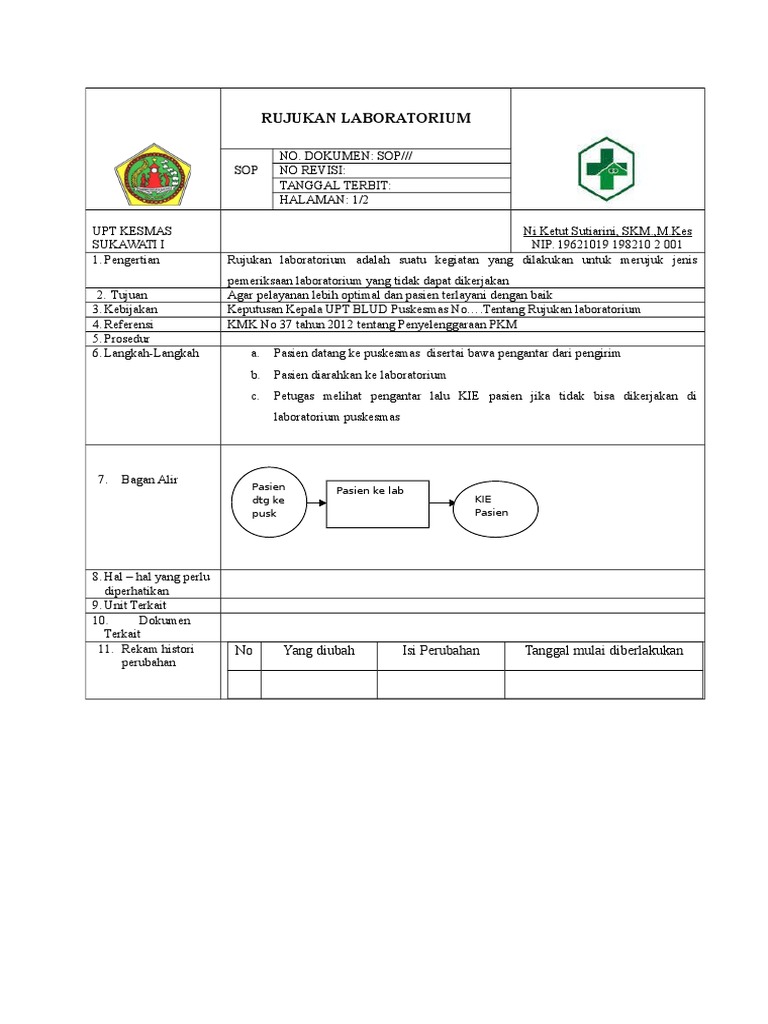 SOP Rujukan Lab | PDF