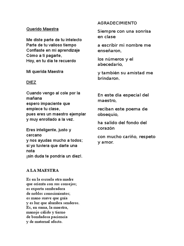 Poesia Al Maestro | PDF