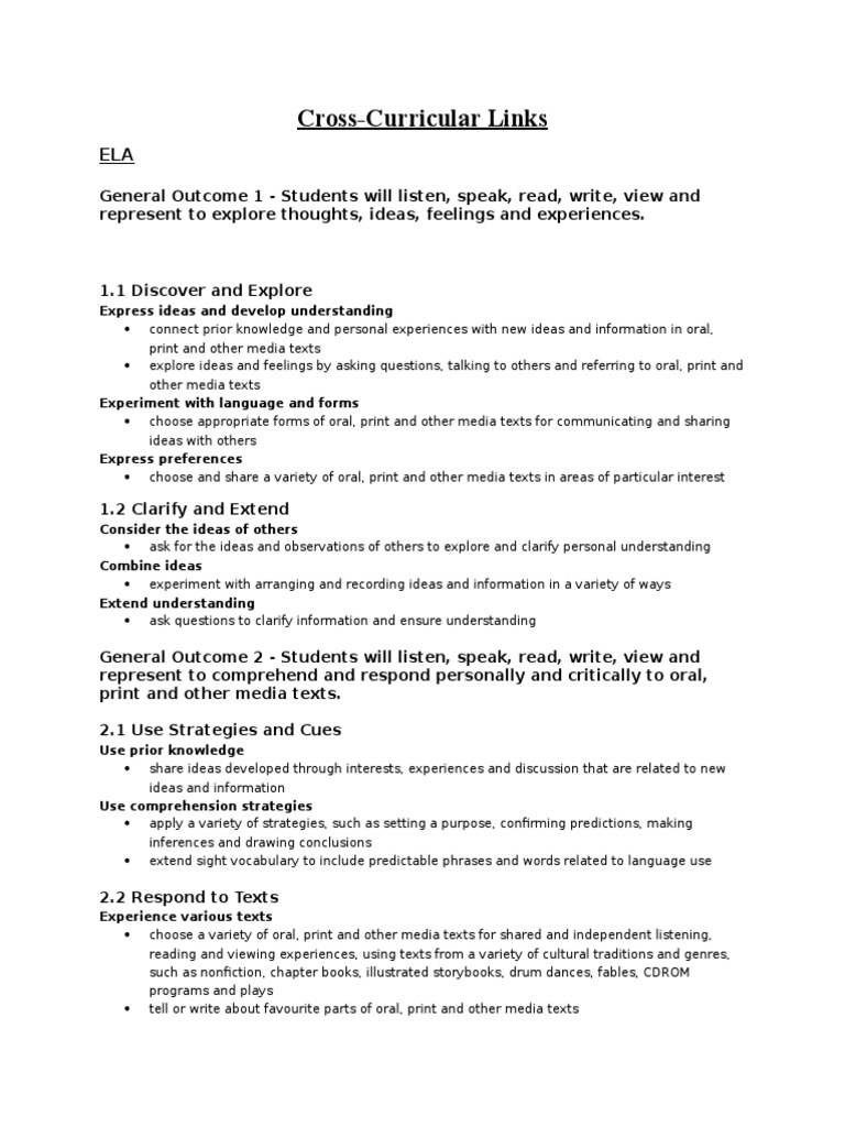 cross-curricular links | Reading Comprehension | Linguistics