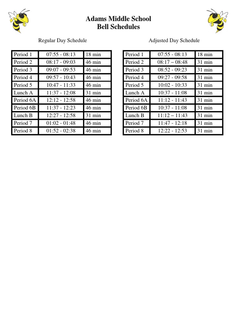 2016 2017 Bell Schedule | PDF