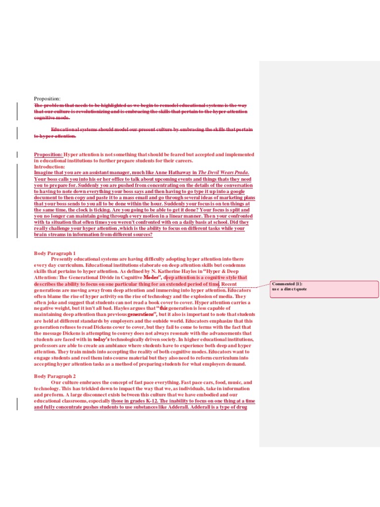Wa4 Draft 1 | PDF | Attention | Cognition