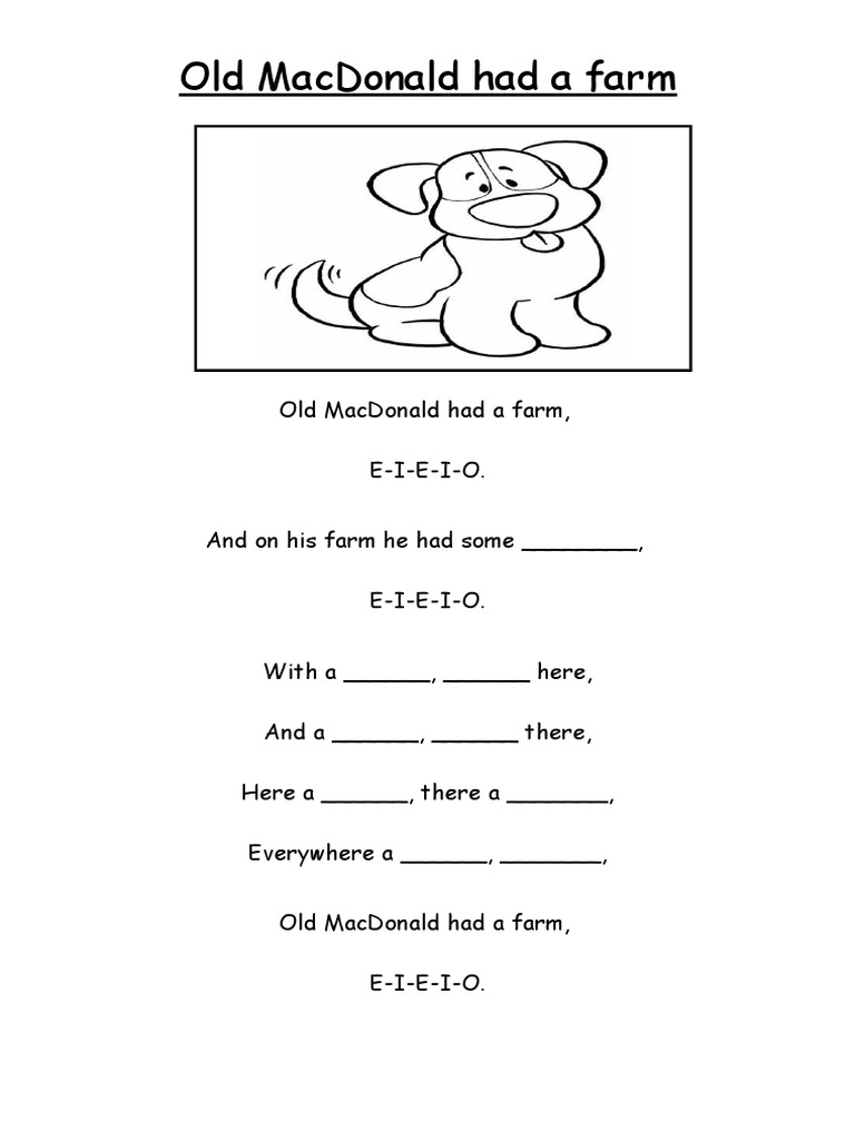 Old MacDonald Had A Farm Worksheet | PDF