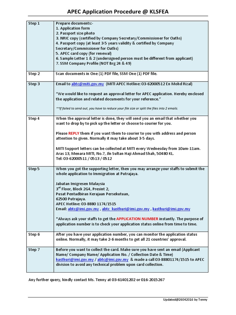 APEC Application Procedure - V3@2016 PDF | PDF