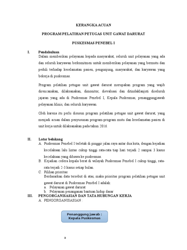 Contoh Kerangka Acuan Kegiatan | PDF | Bisnis | Pengelolaan Keuangan & Uang