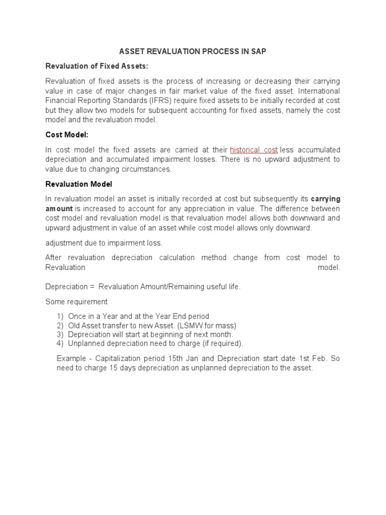 SAP Asset Revaluation Process Explained | PDF | Depreciation | Corporations