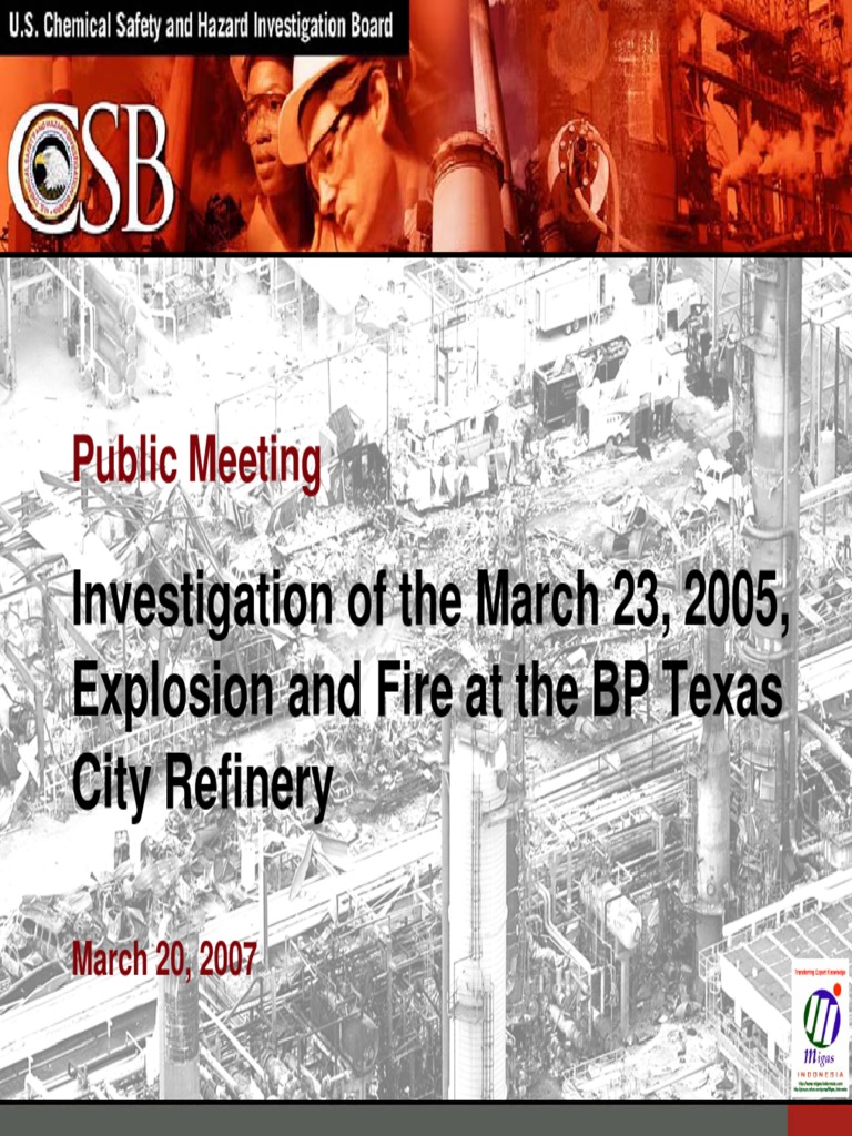 BP Refinery Explosion Analysis | PDF | Occupational Safety And Health ...