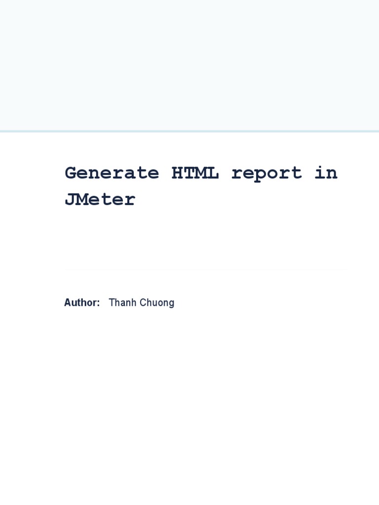 Generate Html Report In J Meter Pdf Computer File Formats System 3648