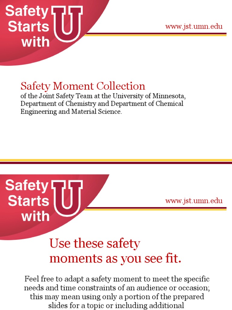 Safety Moment Collection - 4 - Safe Working Habits | PDF | Laboratories ...