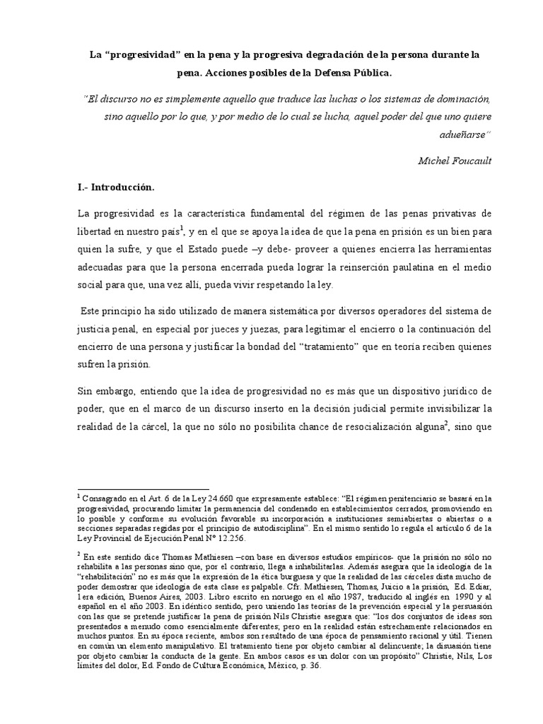 Principio de Progresividad Penal | PDF | Derecho penal | Pena capital