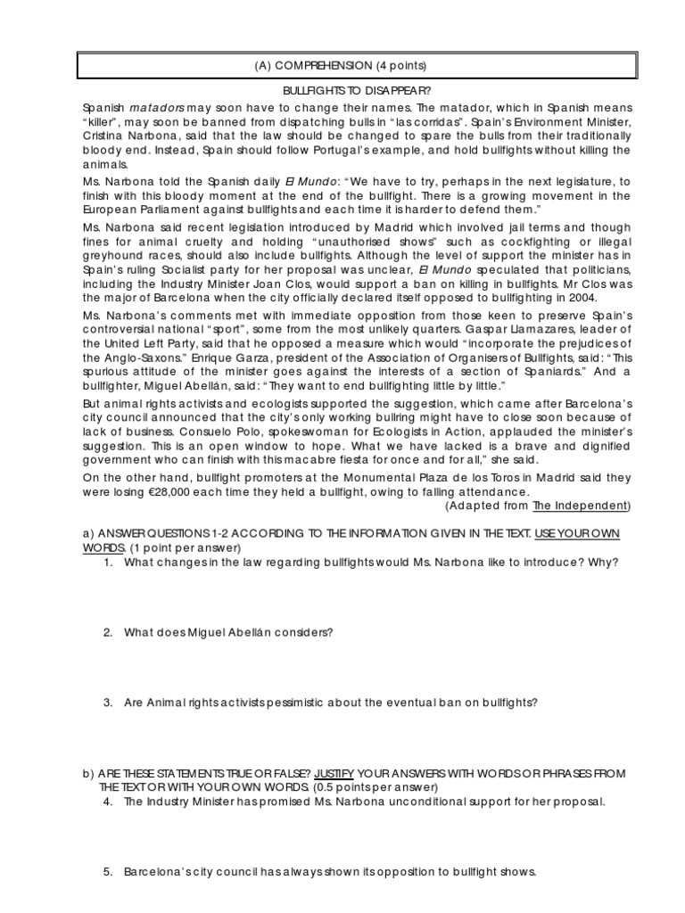 Spain's Bullfighting Controversy: A Ban? | PDF | Bullfighting | Linguistics
