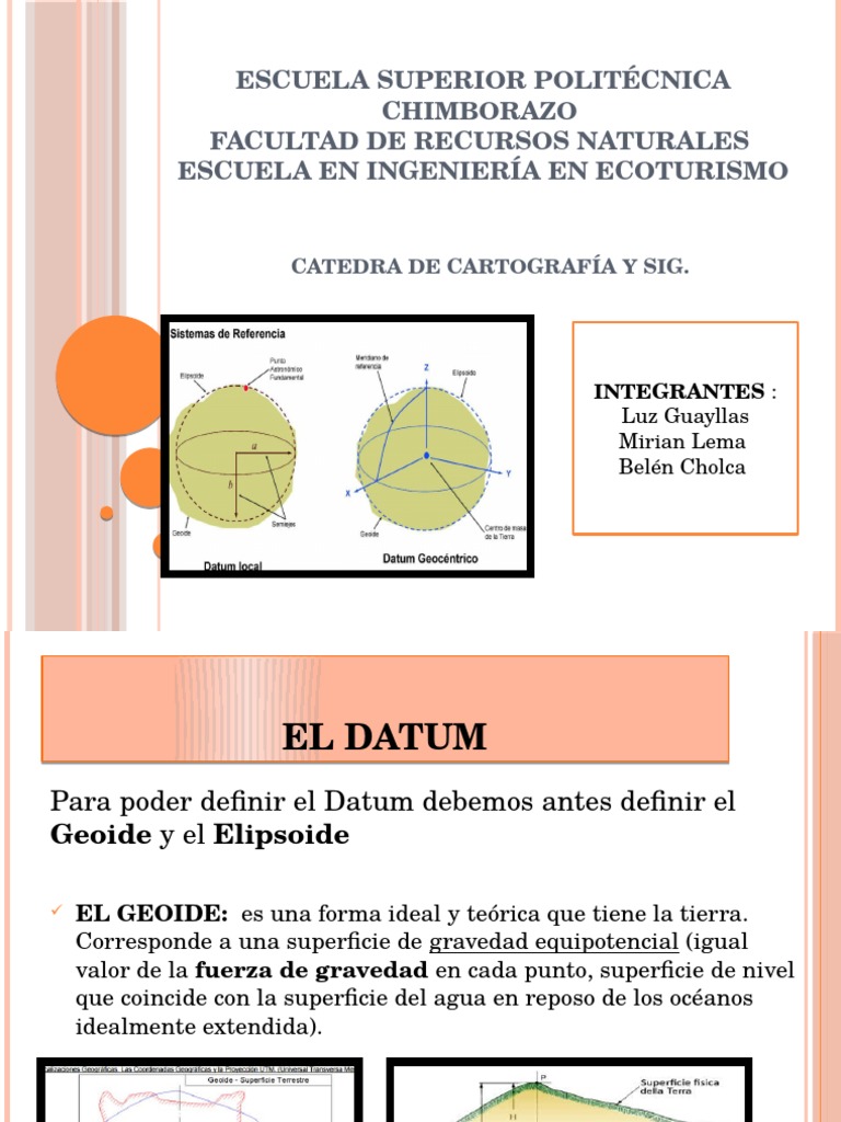 Definición y Tipos de Datum Geodésico | PDF | Geodesia | Ciencia planetaria