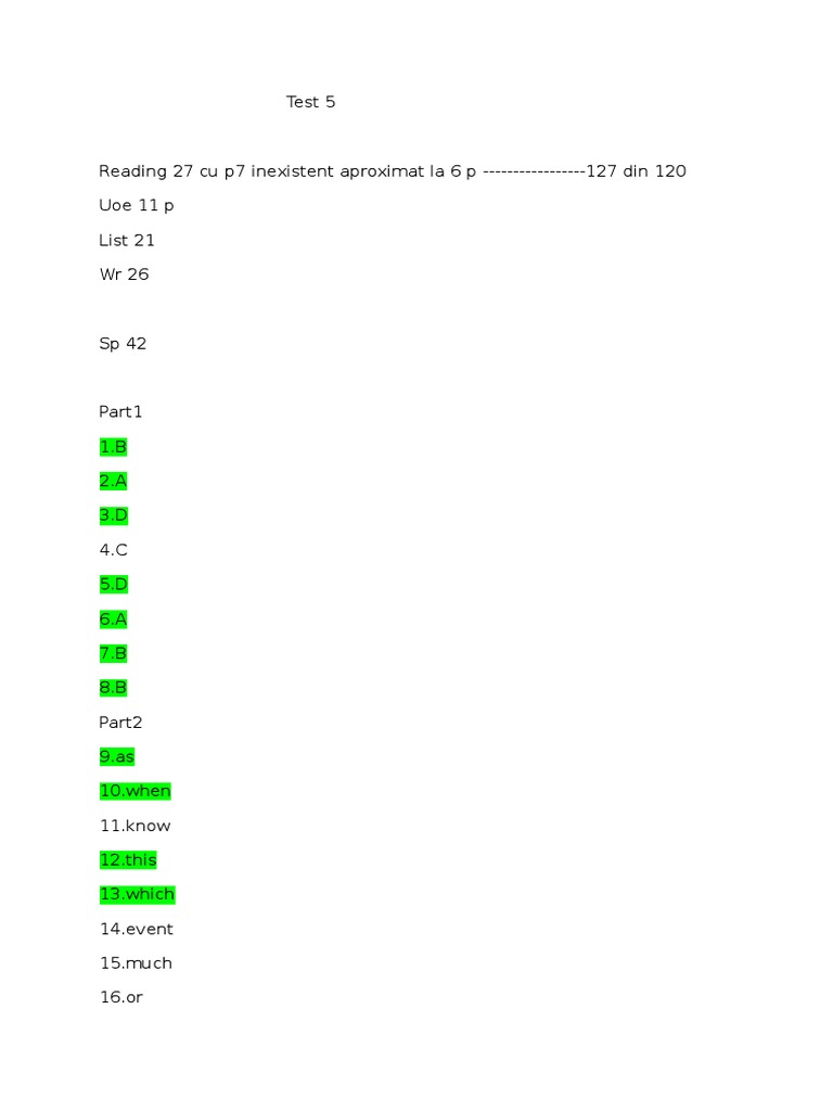Test 5 Complete | PDF