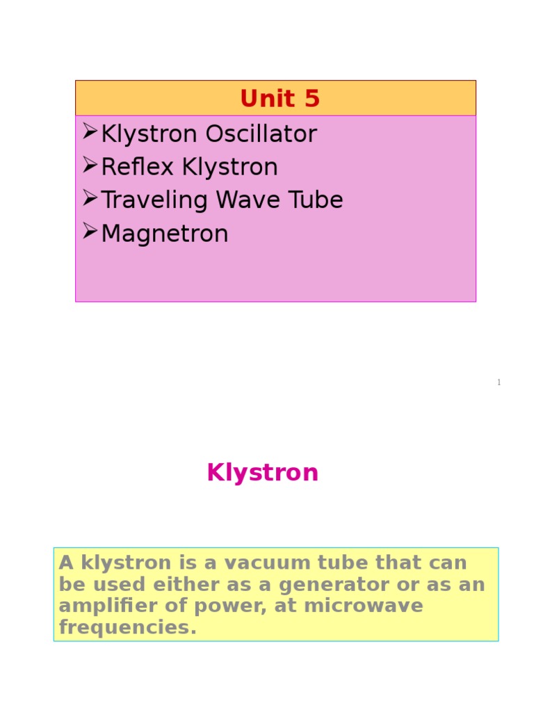 Reflex Klystron: Working & Applications | PDF | Vacuum Tube | Microwave