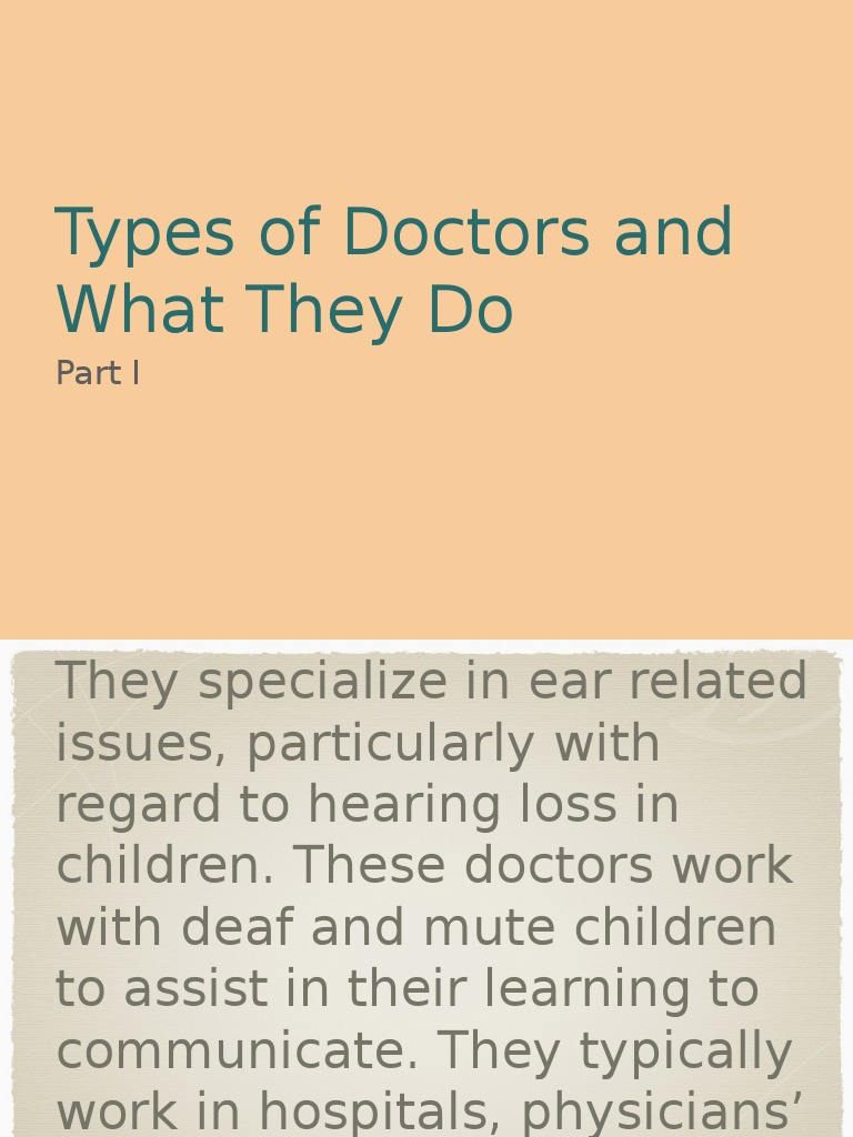 Types of Doctors and What They Do | PDF | Physician | Cardiology