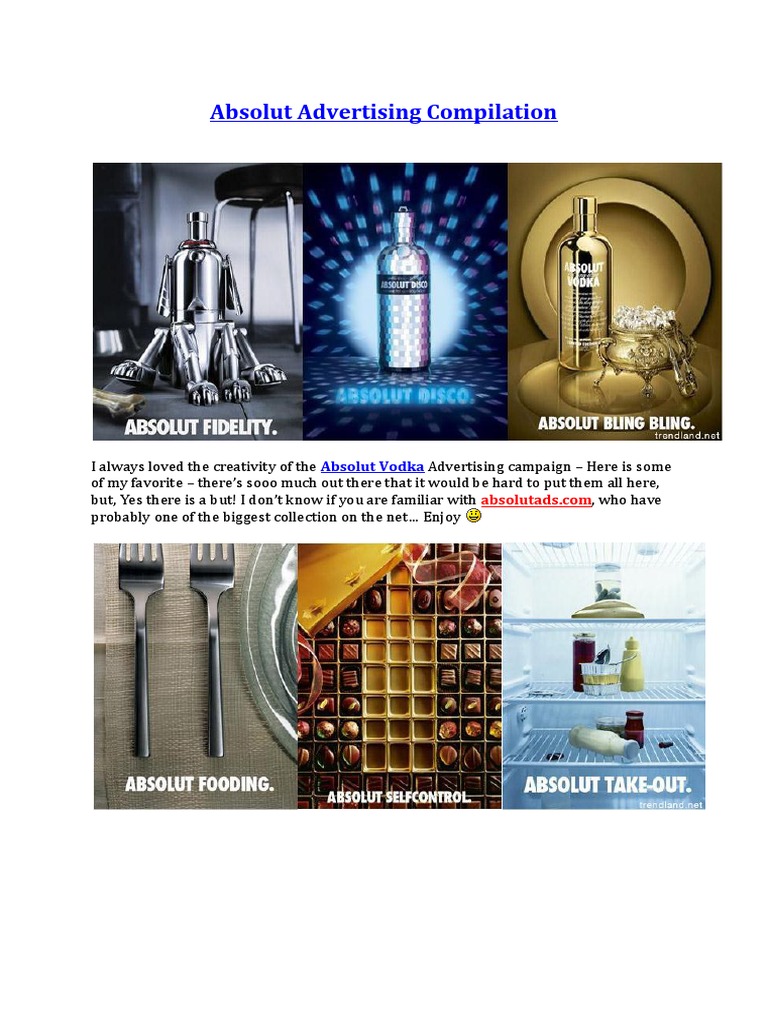 Absolut Advertising Compilation | PDF