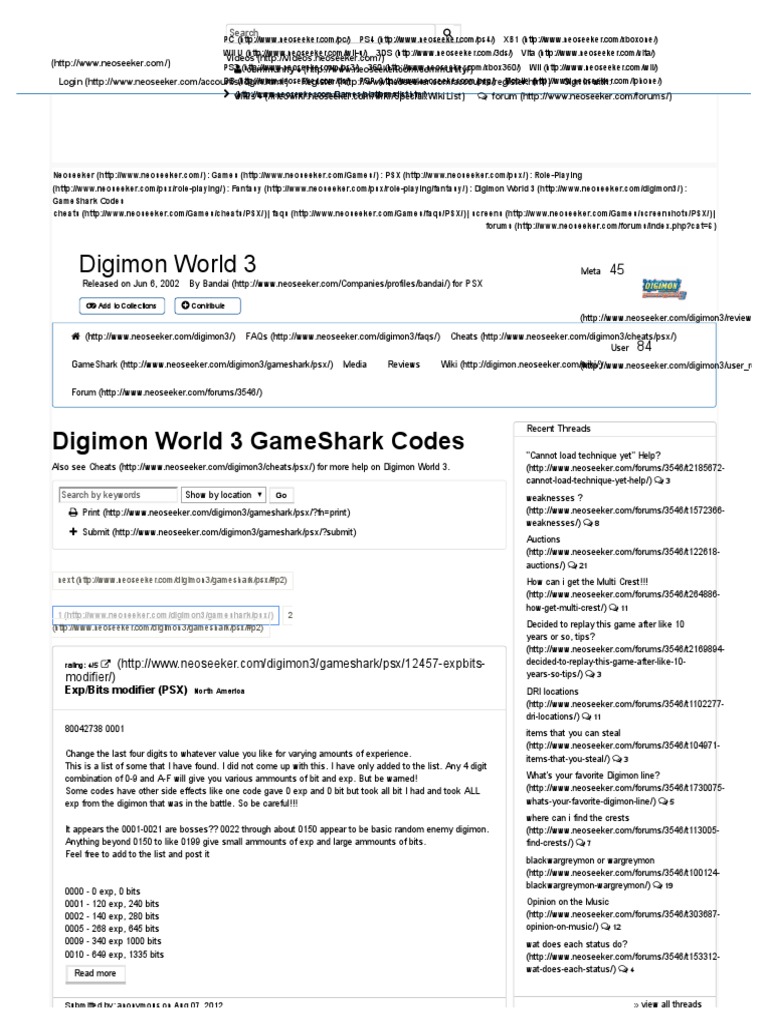 Digimon World 3 PSX | PDF | Video Game Consoles | Leisure
