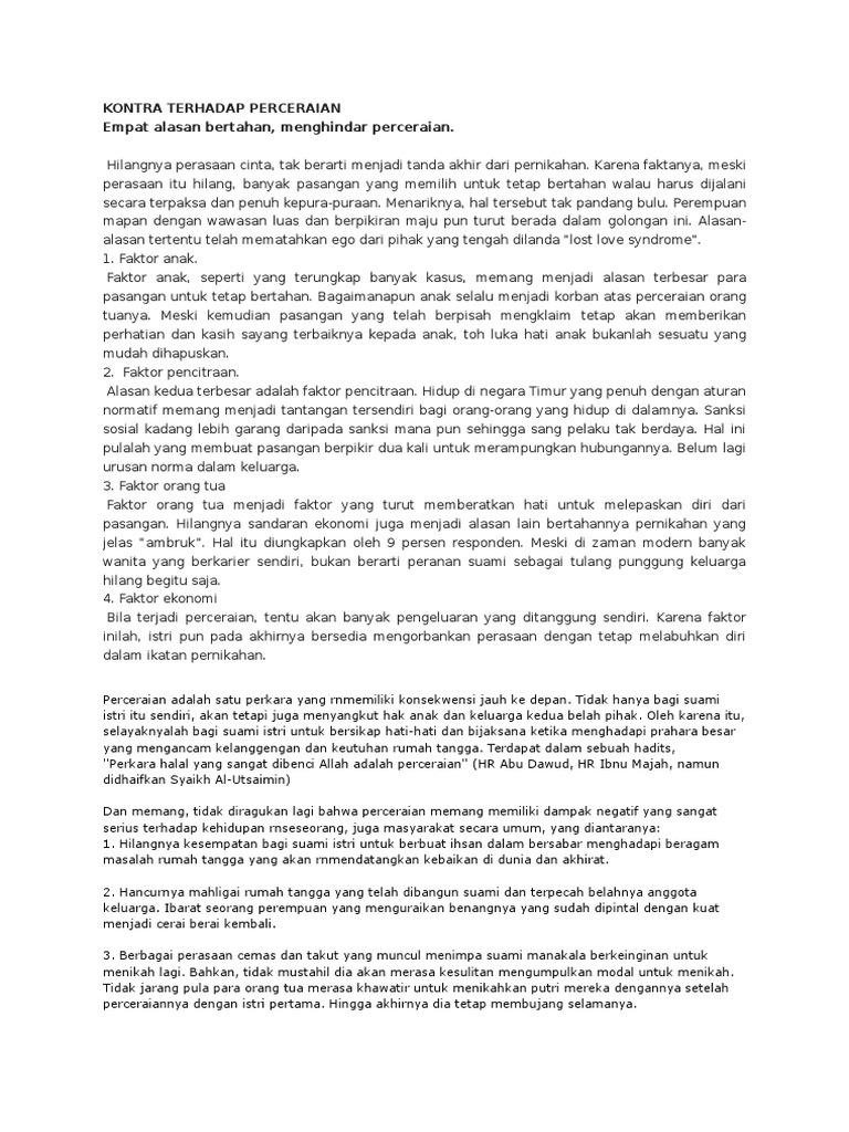 Dampak Perceraian Terhadap Perkembangan Psikologis Anak | PDF