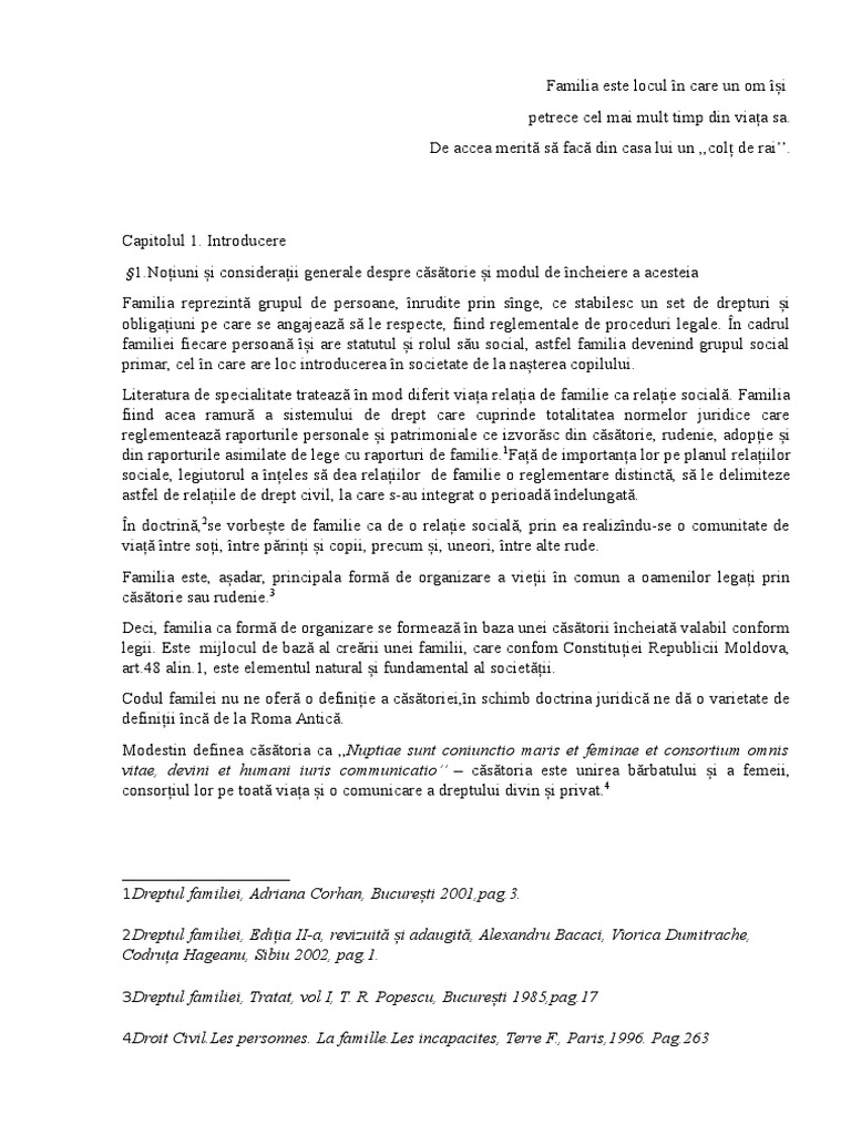 Dreptul Familiei - Lucru Individual | PDF
