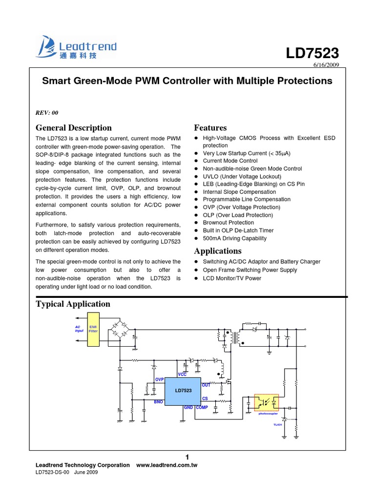 Datasheet LD7523 PDF | PDF | Mosfet | Field Effect Transistor