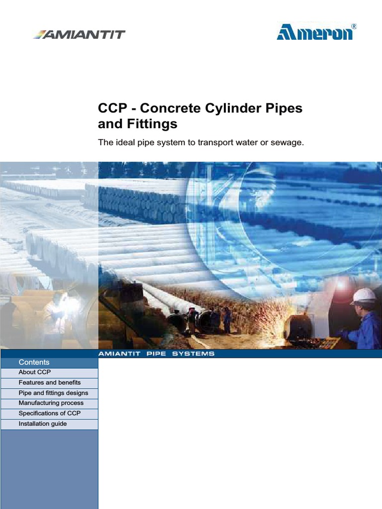 Ameron CCP - Concrete Cylinder Pipe | PDF | Pipe (Fluid Conveyance ...