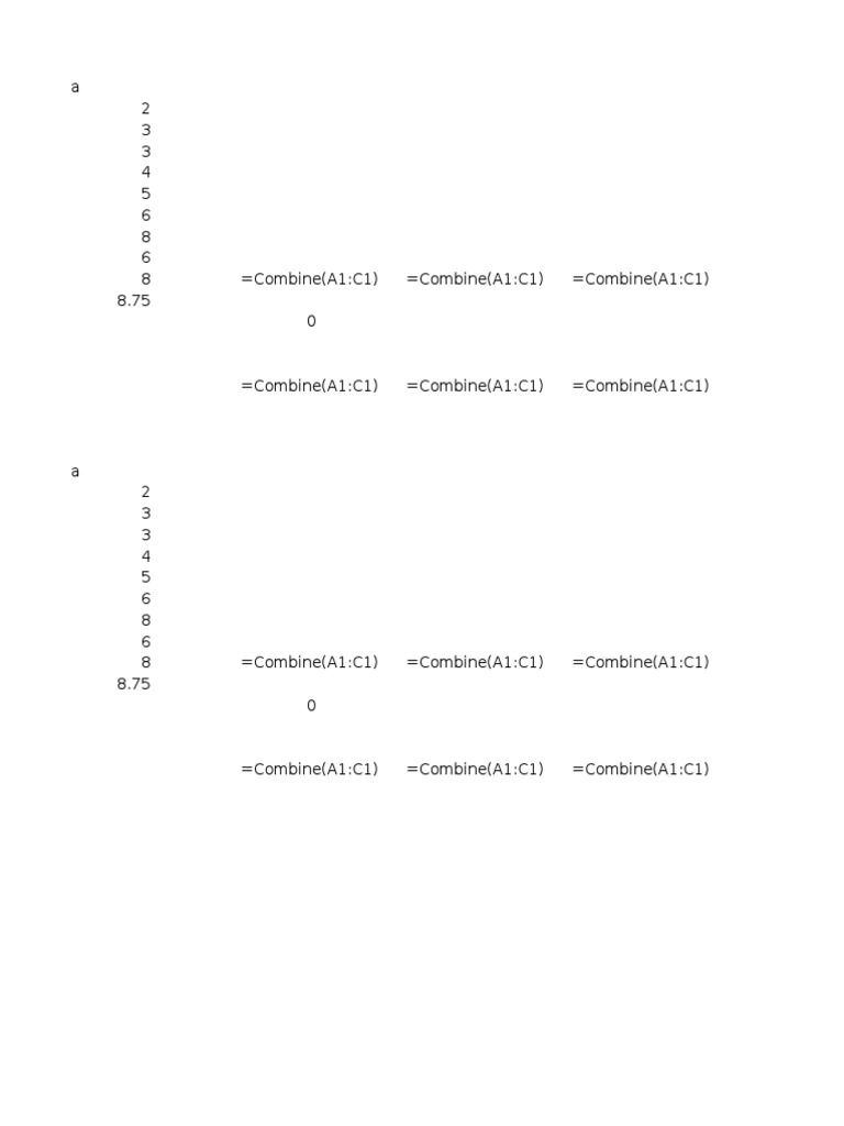 Excel Formula Combine Function Guide | PDF