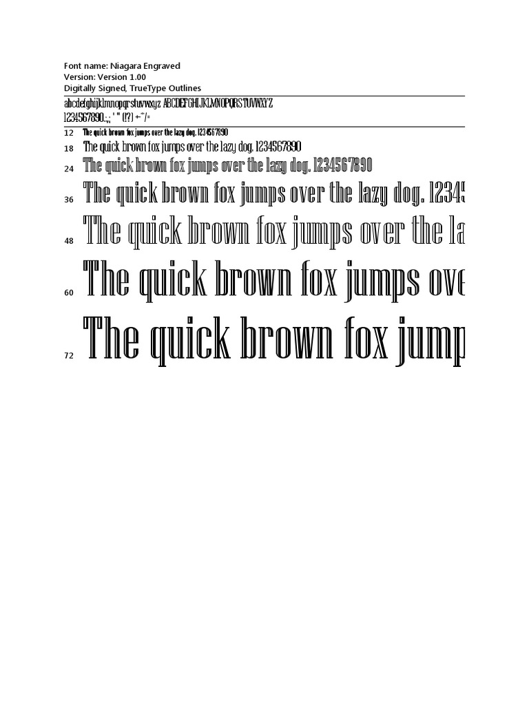 Niagara Engraved (TrueType) | PDF