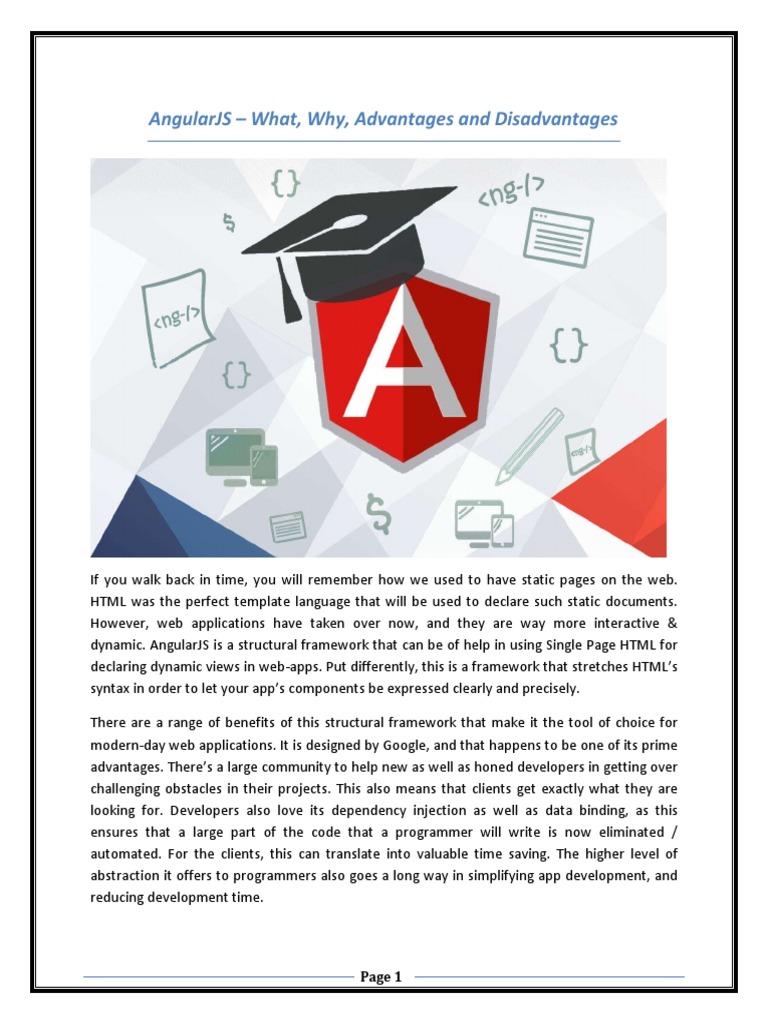 Angularjs What Why Advantages And Disadvantages Pdf Angular Js Web Application