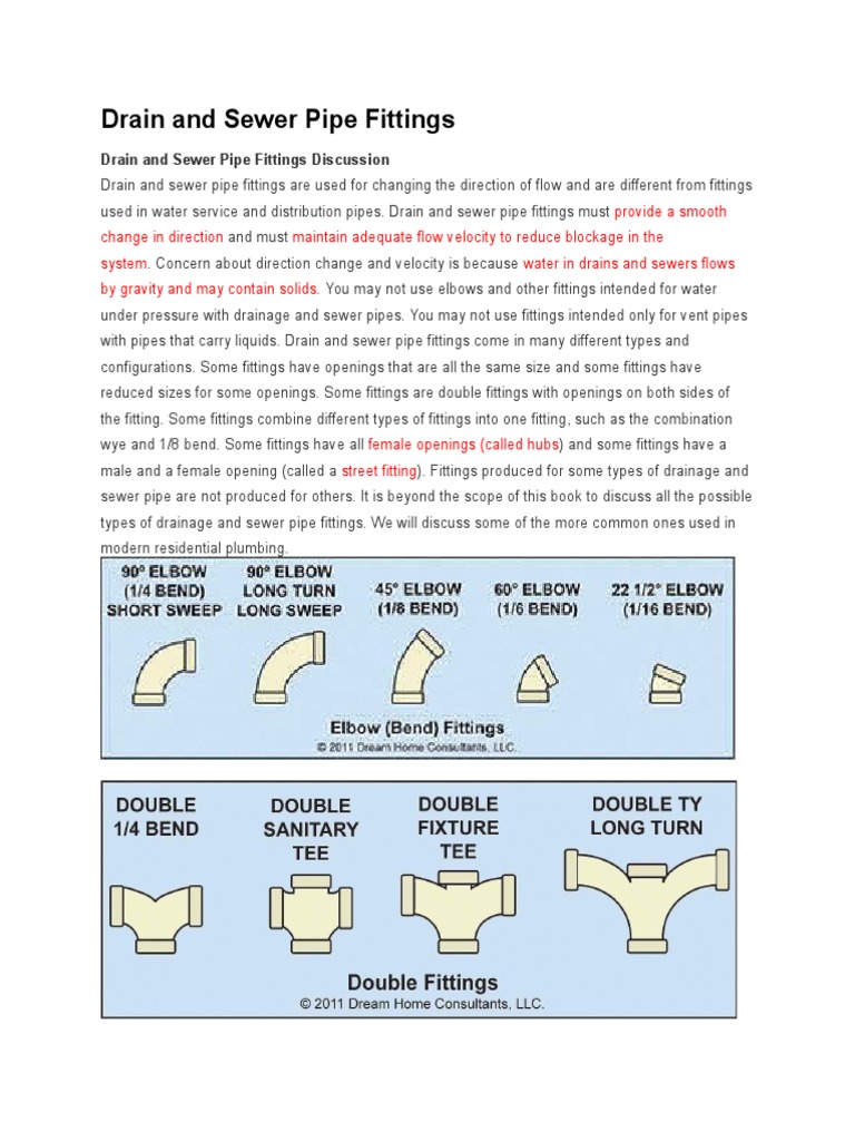 Drain and Sewer Pipe Fittings | PDF