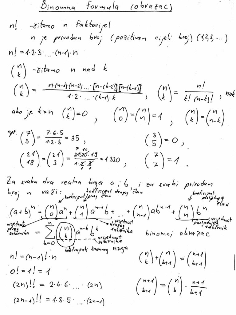Binomna Formula (Obrazac) | PDF