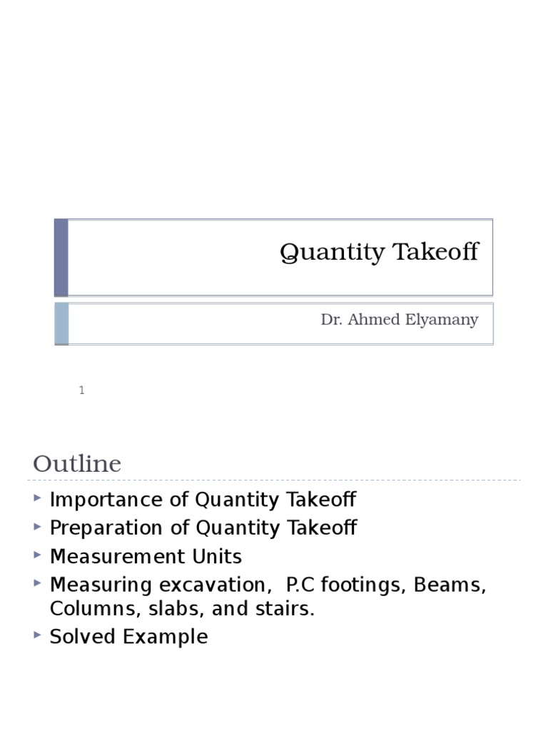 Quantity Takeoff | PDF | Column | Foundation (Engineering)