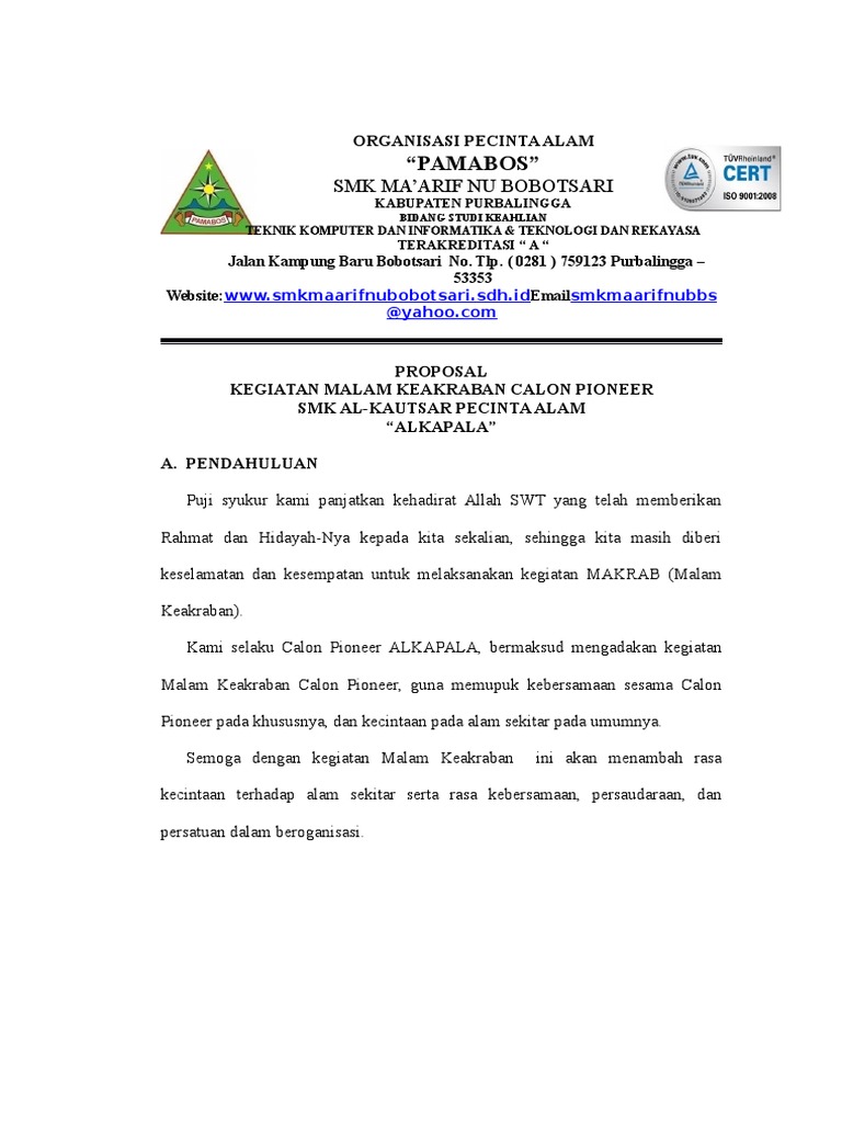 Proposal Makrab Alkapala | PDF