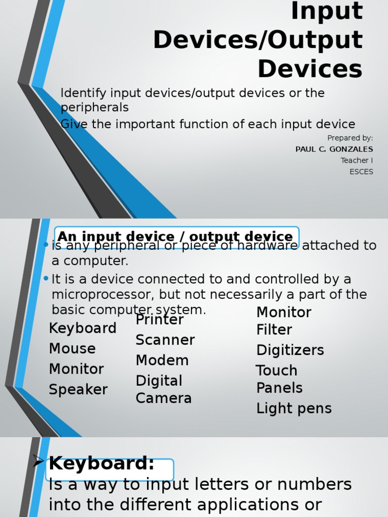 78-Identify Input and Output Devices | PDF | Computer Monitor | Input ...