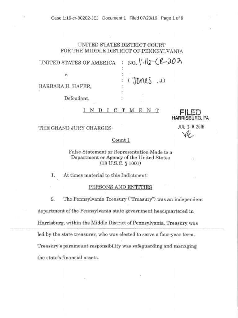 U.S. vs. Barbara Hafer | PDF