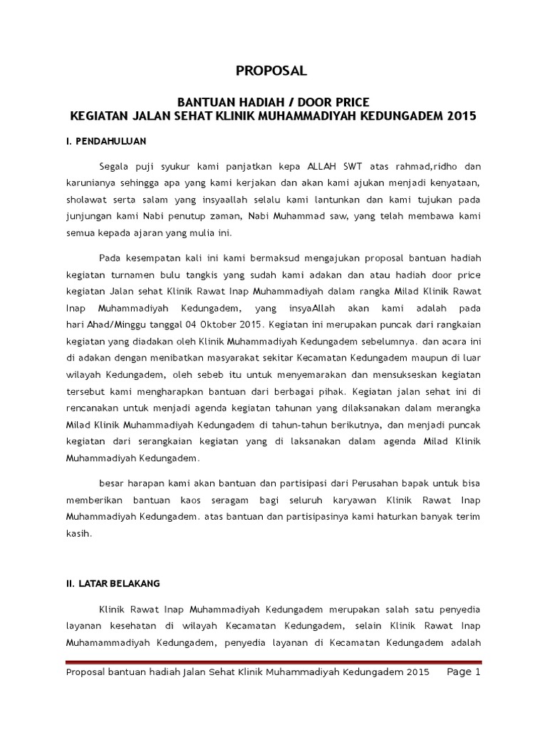 PROPOSAL Jalan Sehat | PDF