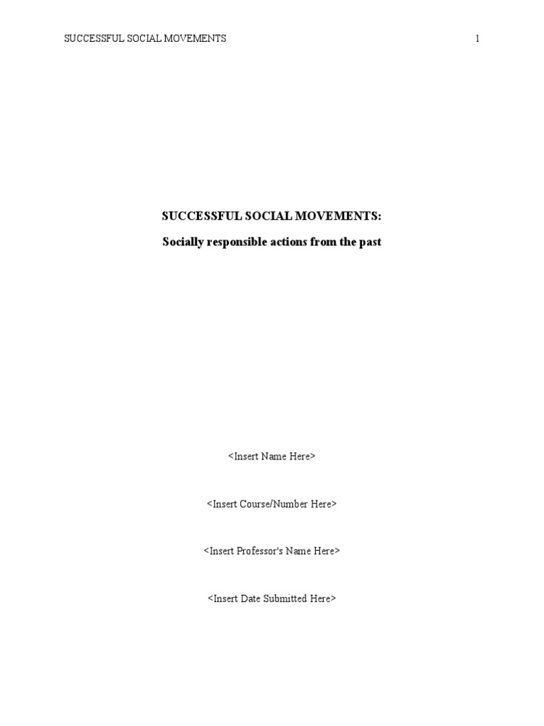 Successful Social Movements: Socially Responsible Actions From The Past ...