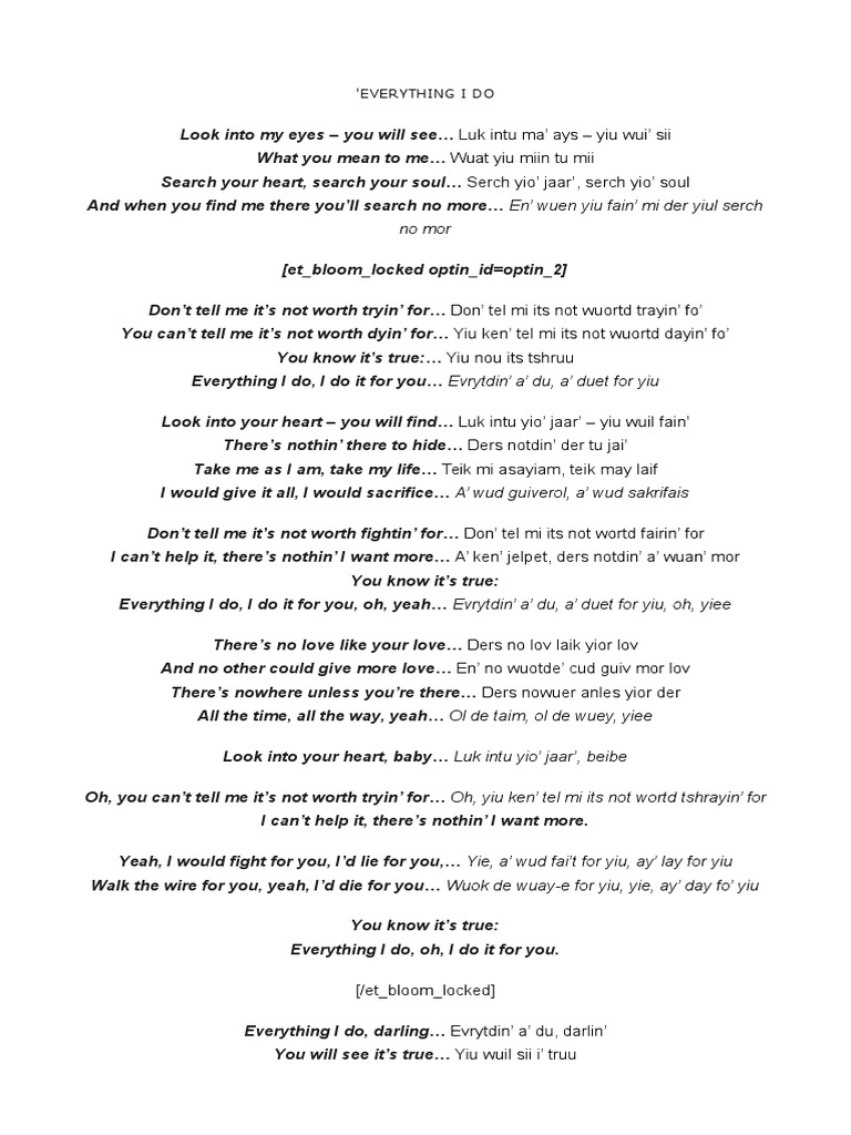 Everything I Do | PDF