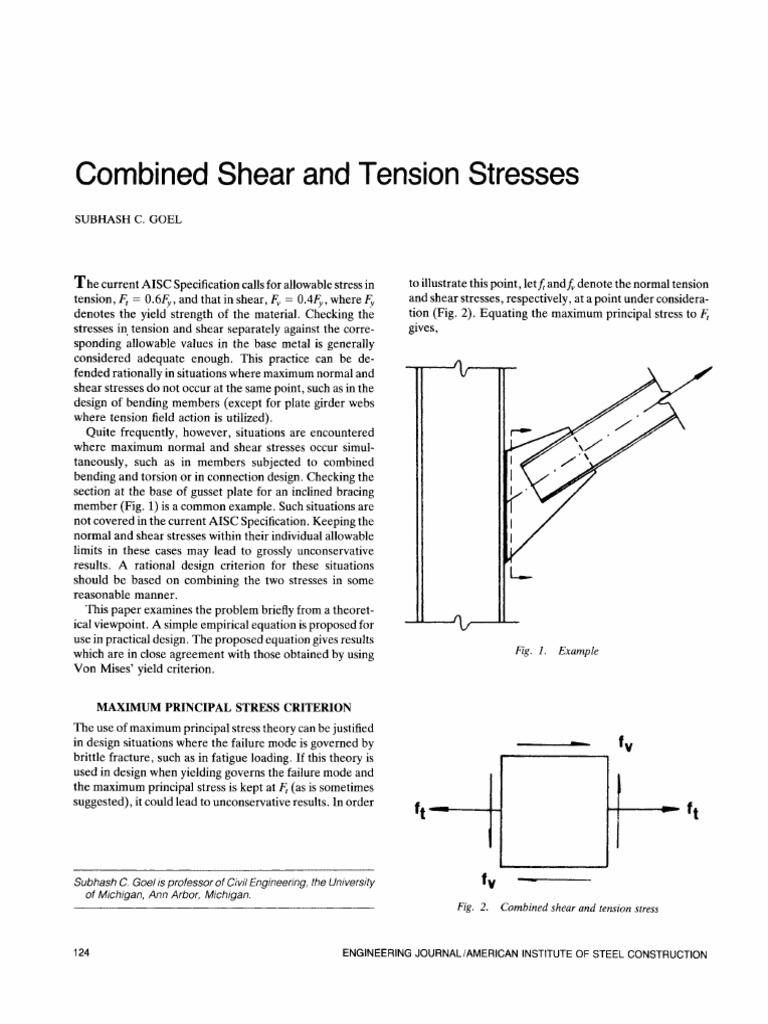 Combined Shear and Tension Stresses PDF | PDF