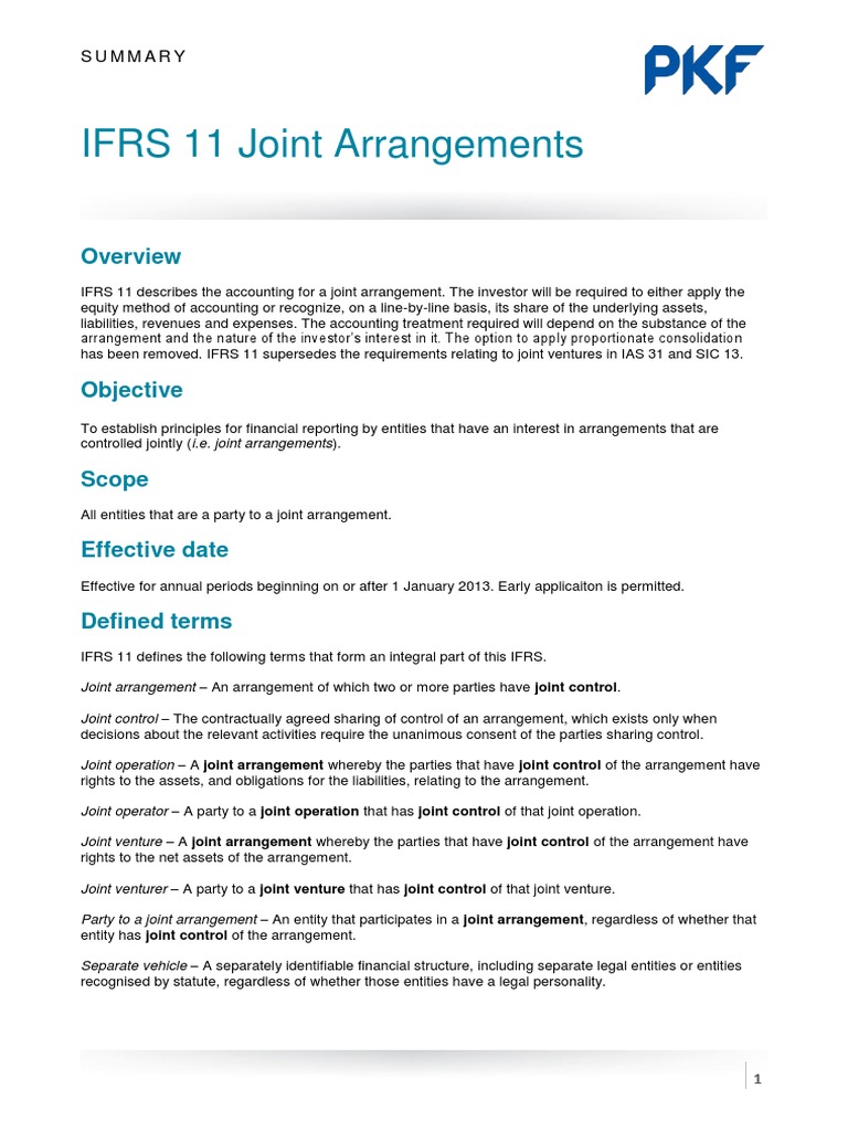 ifrs-11-summary-joint-venture-international-financial-reporting