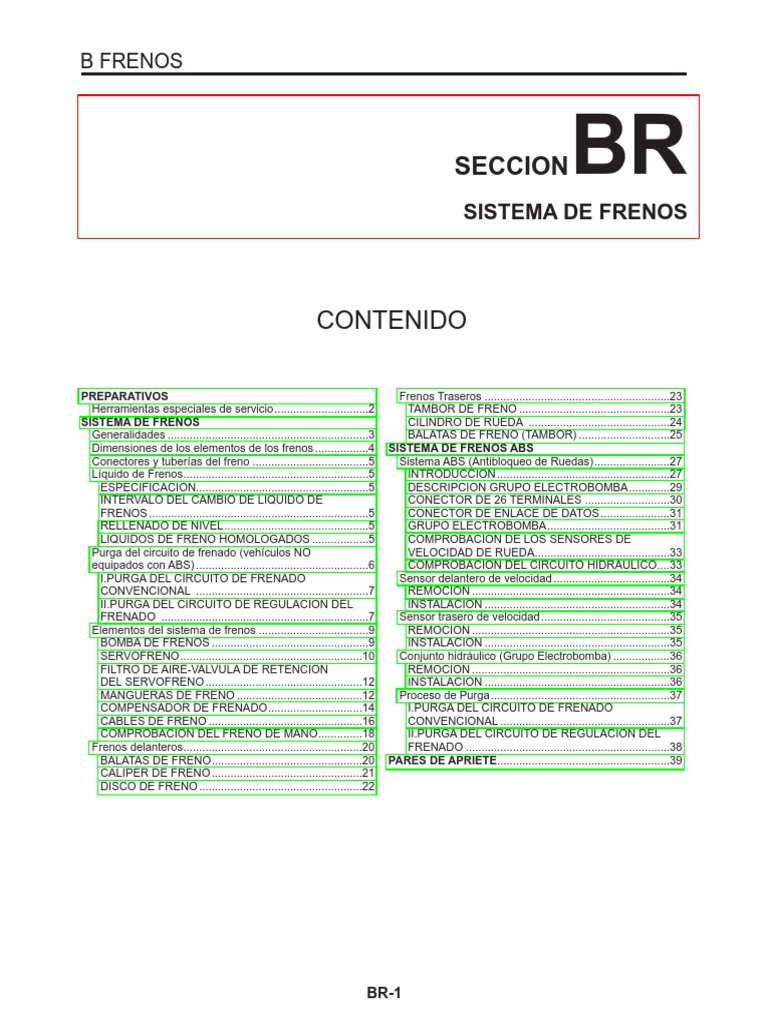Manual de Frenos Nissan Platina 2006 | PDF | Sistema de freno ...