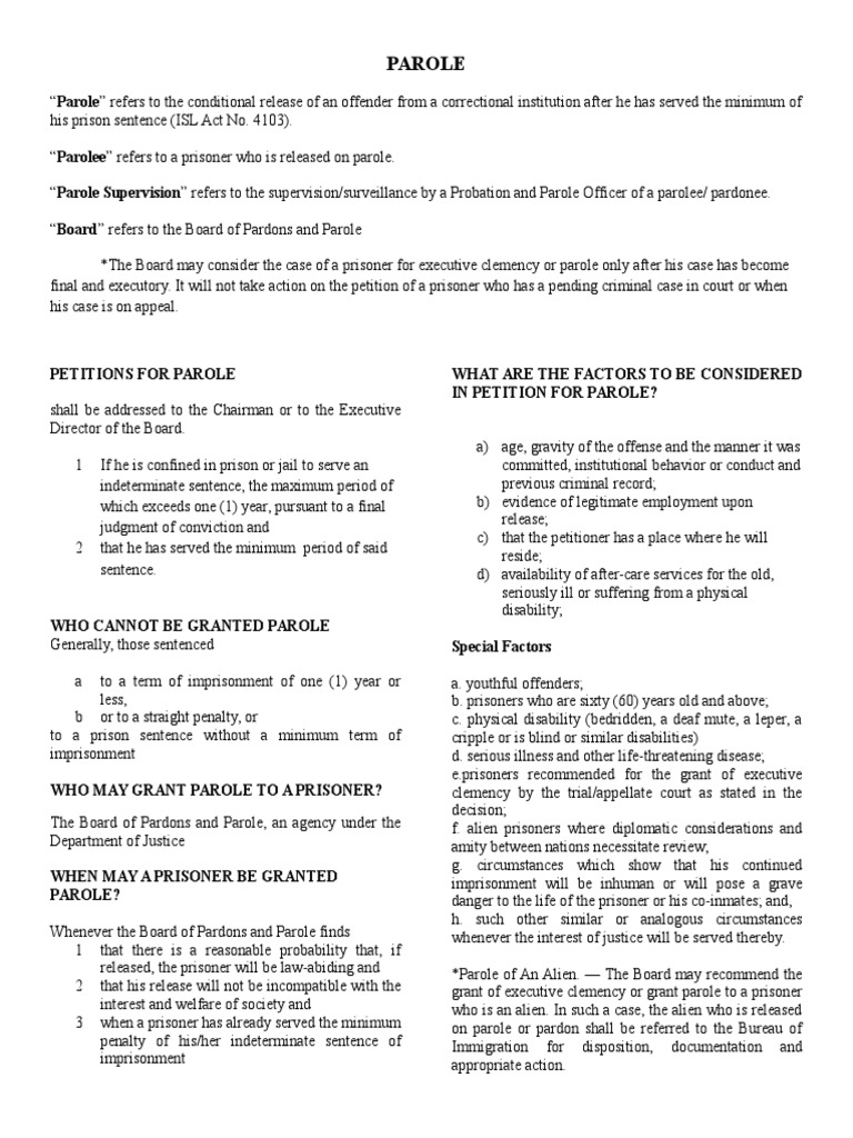 An In-Depth Examination of the Parole Process in the Philippines ...