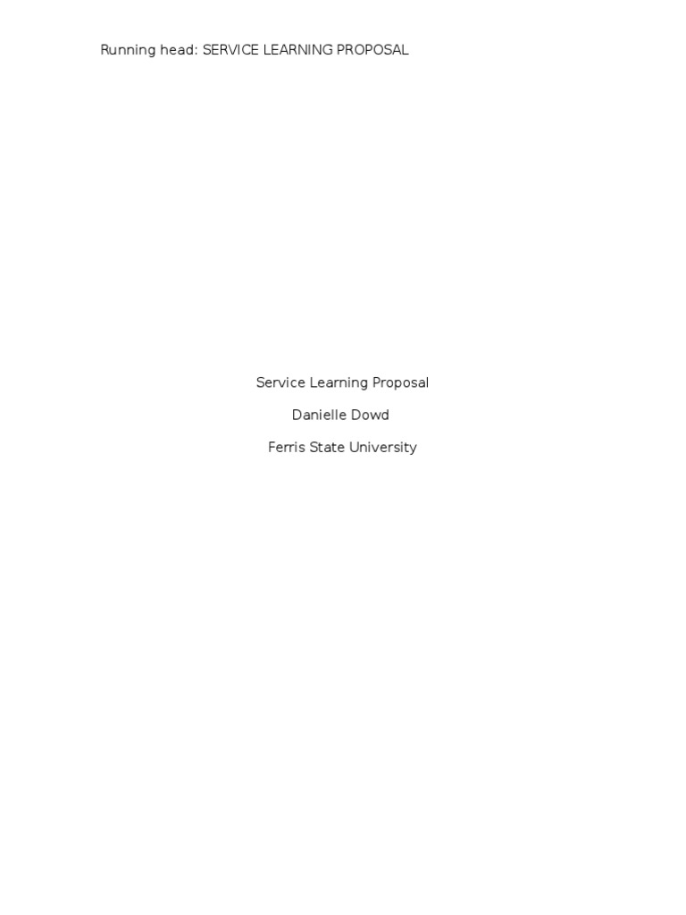 Service Learning Proposal | PDF | Service Learning | Nursing