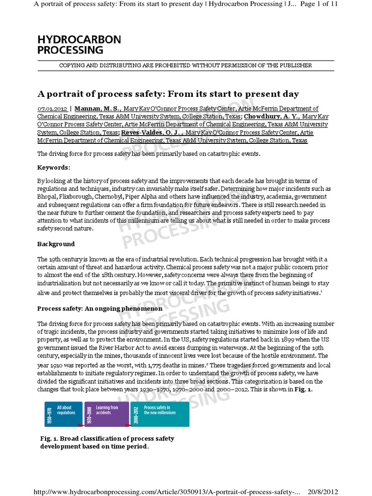 Process Safety Portraitnew Open | PDF | Blowout (Well Drilling ...