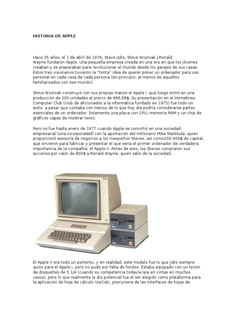 Historia de Apple: Fundación y Evolución | PDF | Apple Inc. | Macintosh