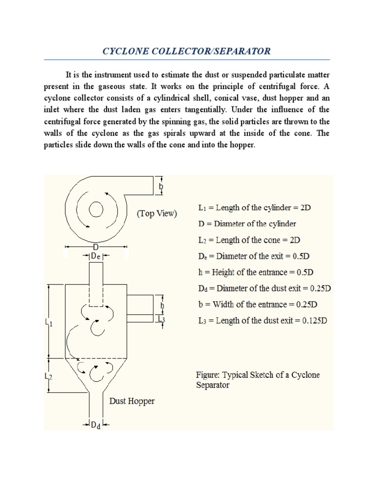 Cyclone Seperator | PDF | Nature | Applied And Interdisciplinary Physics