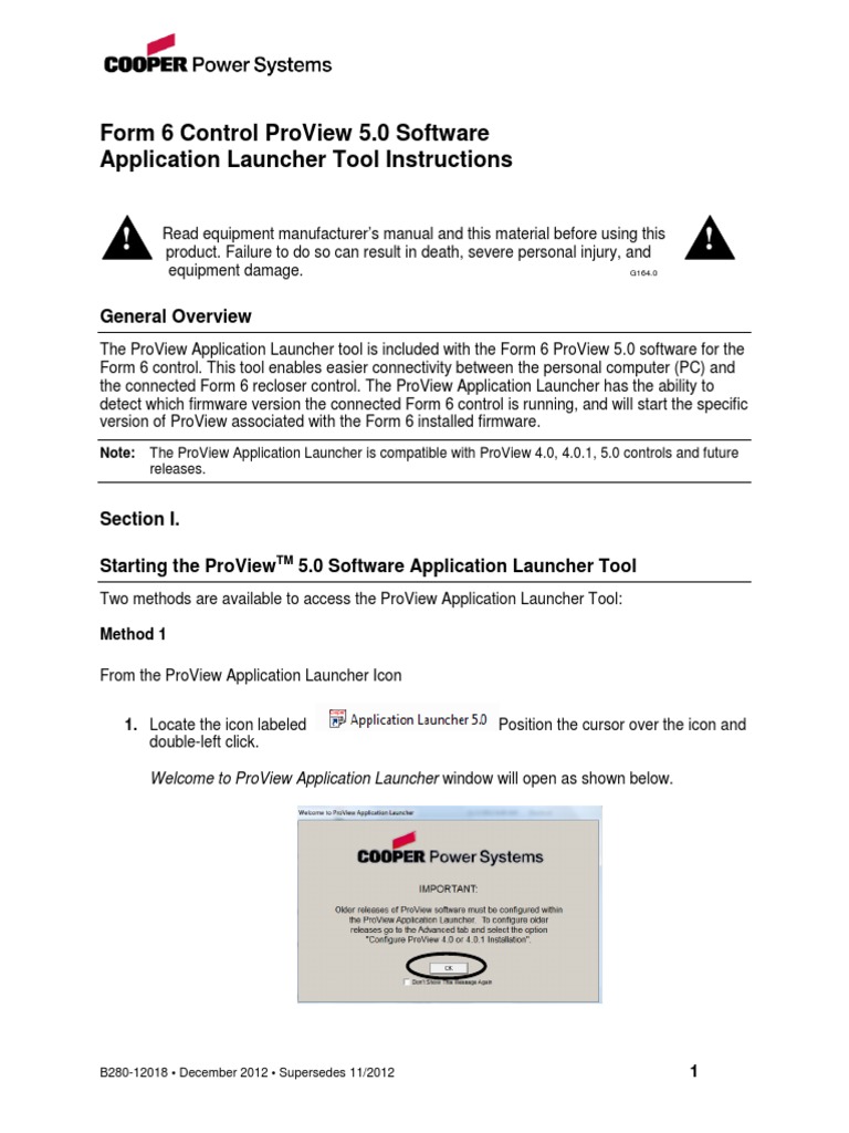 B280-12018 Form 6 Control ProView Application Launcher Instructions ...