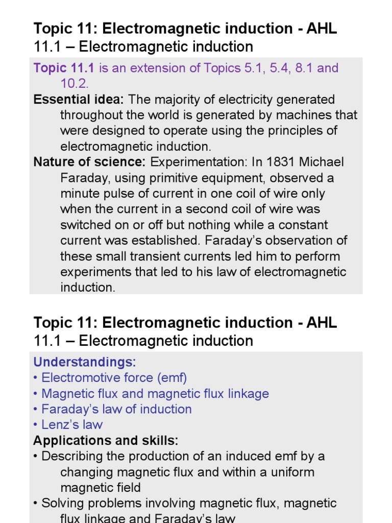 Understanding Lenz's Law and EMF | PDF | Electromagnetic Induction ...