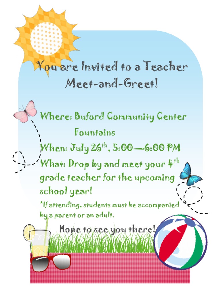 Teacher Meet-And-Greet 2016 | PDF